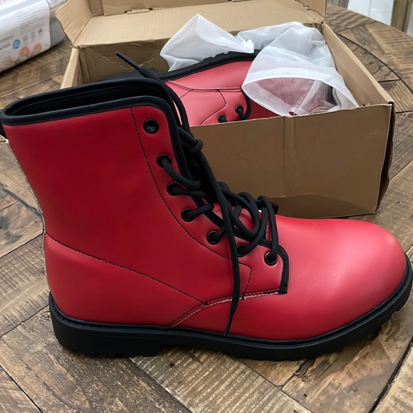 Shoes | Combat Boots Red Red Combat Boots | Poshmark